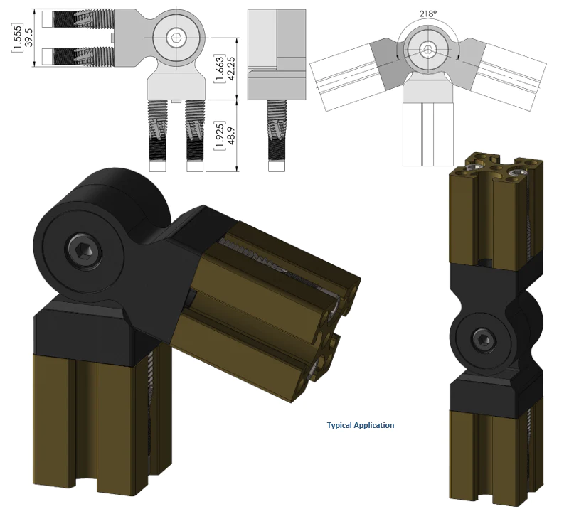 40mm End Mount Adjustable Angle Bracket Kit